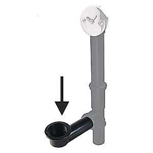 Bathtub Drain Waste and Overflow Shoe Pipe Repair Kit, 1-1/2 Inch Diameter, Black ABS