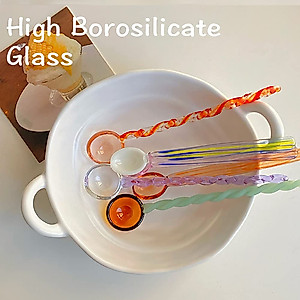 LitGreen Small Fancy Glass Teaspoons Transparent Crystal Heat Resistant Stirrers & Spoons for Espresso Coffee Tea Ice Cream Dessert Cocktail Milkshake Cold Drinks Salt Sugar Spice