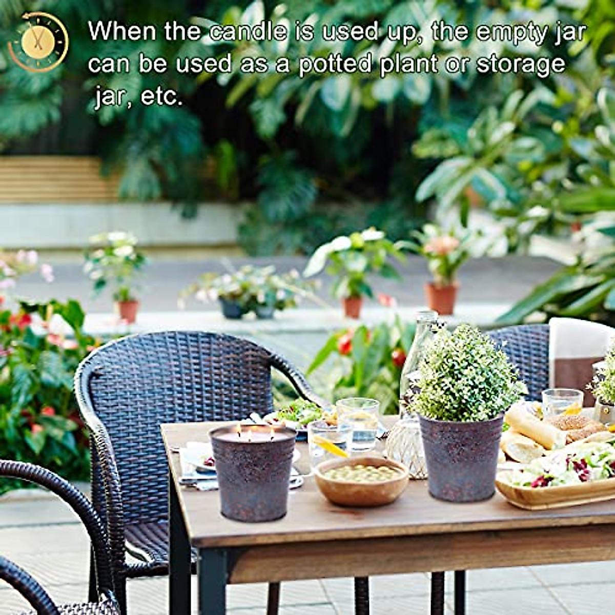 2 Packs Citronella Candle Outdoor Indoor, Large 3-Wick Bucket Candle for Summer, 17 Ounce Lemongrass Soy Wax Candle for Home Garden Patio Yard Balcony