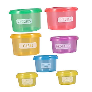 BIUDECO 1Set Diet Portion Control Containers Airtight Food Storage Boxes for Meal Prep Fresh Keeping and Freezer Safe Multifunctional Storage Cases Below