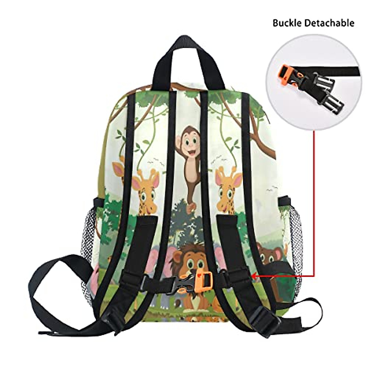 OREZI Custom Kid's Name Toddler Backpack,Personalized Backpack with Name/Text Daycare Bag,Customization (Animal Jungle Monkey Tiger Giraffe Lion Elephant) Nursery Bag Preschool Backpack Baby Diaper Ba