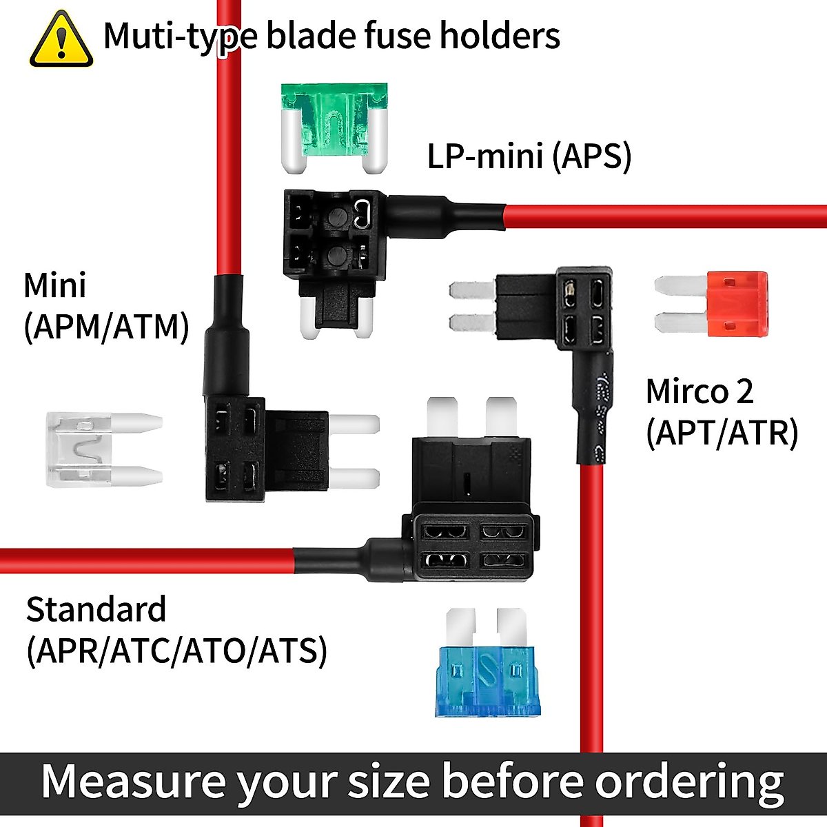 MuHize 9 Pack Fuse Taps - Upgraded Inline Add-A-Circuit Fuse Holder, Mini & Low Profile for 12V Cars, RVs