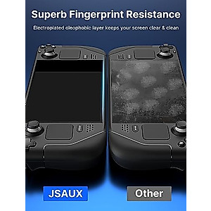 JSAUX 2-Pack Steam Deck Screen Protector, Ultra HD Glass Protector 9H Hardness Easy to Install with Guiding Frame Scratch Resistant Tempered Glass for Steam Deck/Steam Deck OLED, Come with Toolkits