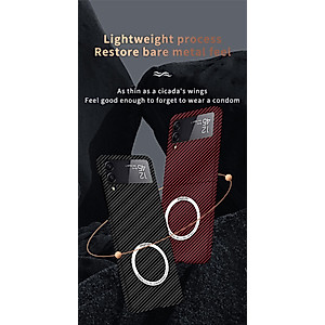 Carbon Fiber Magnetic Phone Cases for Samsung Galaxy Z Flip 3 Z Flip 4 5G Hard PC Back Cover,Z5,for Z Flip 3