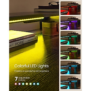 VASAGLE Electric Standing Desk with Drawers, Sit Stand Desk with Built-in Power Strip, Adjustable Height, 23.6 x 47.2 Inches, 2 Hooks, Memory Function, for Home Office, Rustic Brown ULSD182X21