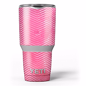 Design Skinz The Vibrant Pink Layers of Chevron - Skin Decal Vinyl Wrap Kit Compatible with The Yeti Rambler Cooler Tumbler Cups