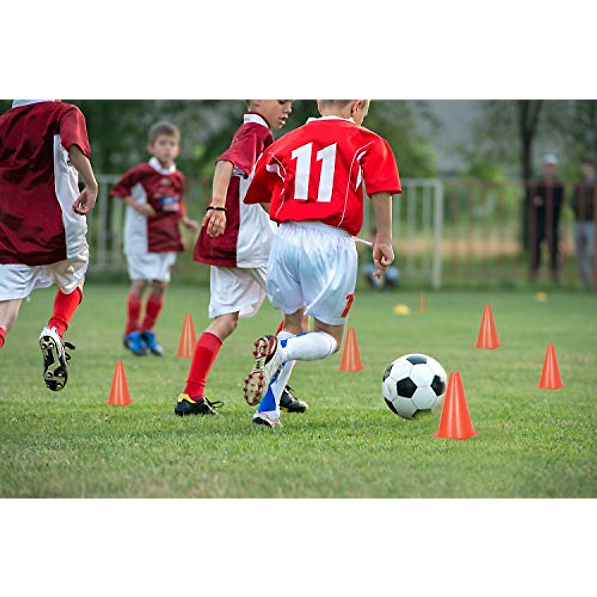 [7 Pack] Traffic Safety Cones, 15 Inch Orange Parking Cones Training Cones, Plastic Cones for Indoor/Outdoor Activity & Festive Events