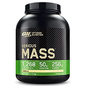 Optimum Nutrition Serious Mass Weight Gainer Protein Powder, Vitamin C, Zinc and Vitamin D for Immune Support, Vanilla, 6 Pound (Packaging May Vary)