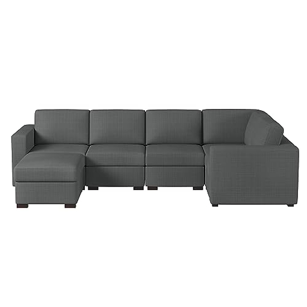 Sectional Couches for Living Room: Modular L Shaped Couch with Ottoman - Grey U Shape Sofa Furniture Set 6 Piece Modern Upholstered Oversized Daybed Sleeper Sofas