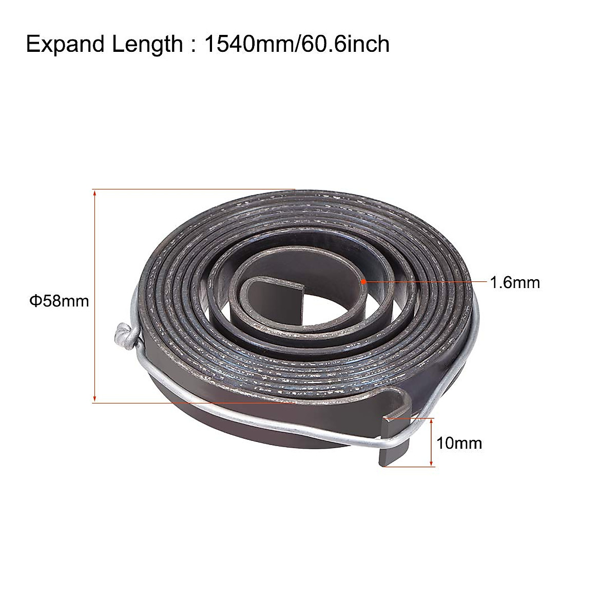 uxcell Drill Press Spring Drill Press Quill Feed Return Coil Spring Assembly Spring Steel Chemical Blackening Finish 1540mm Expand Long 58 X 10 X 1.6mm