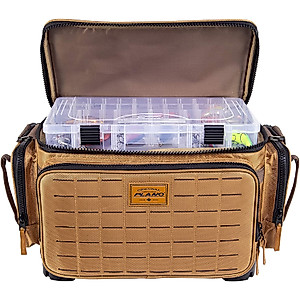 Plano Guide Series 3700 Tackle Bag, Large, Beige 1680 Denier Fabric with Waterproof Base, Includes 6 StowAway Utility Boxes, Premium Fishing Storage for Baits & Lures