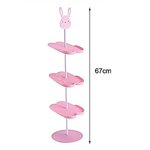 4 Tier Cute Shoe Rack for Kid's Shoes, 26.4inch, Baby Shoe Rack, Save Home Space, Storage Organizer Boys Girls, Cute Shapes of Rabbit/Panda, Solid and Durable(Rabbit)