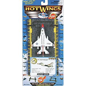 Hot Wings F-16 Thunderbird with Connectible Runway,Red/White/Blue