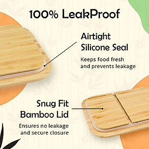 Reusable Glass Meal Prep Container Set, Glass Food Containers With Lids, Lunch Storage With Compartment Dividers, Large Glass Bento Box Set For Meal Planning, Freezer And Oven Safe, [3-Pack,30 Oz]