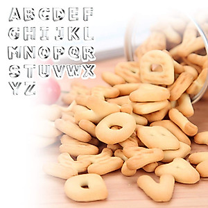 Letter Cookie Cutters, 26 Pcs Stainless Steel Fondant Letter Cookie Cutters Alphabet for Sandwich Sugarcraft