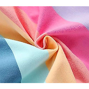 DUBASAM Kids Baby Girl Rainbow color matching Hooded Sweatshirt Tops Casual Hoodie with Pocket Fall Winter (Rainbow, 2-3T)