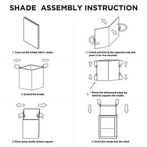 OUTON White Linen Texture Lamp Shade 16 x 8.5 x 8.5 inch for Shelf Floor Lamp