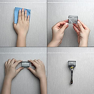 2 Pcs Plastic Razor Holders with Cover for Shower Wall, Self Adhesive Waterproof Razor Rack for Bathroom, Compatible with Fusion 5 Proglide, Mach 3 Classic(Grey)