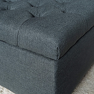 Christopher Knight Home Ottilie Fabric Storage Ottoman, Dark Grey Dimensions: 17.50”D x 51.00”W x 17.00”H