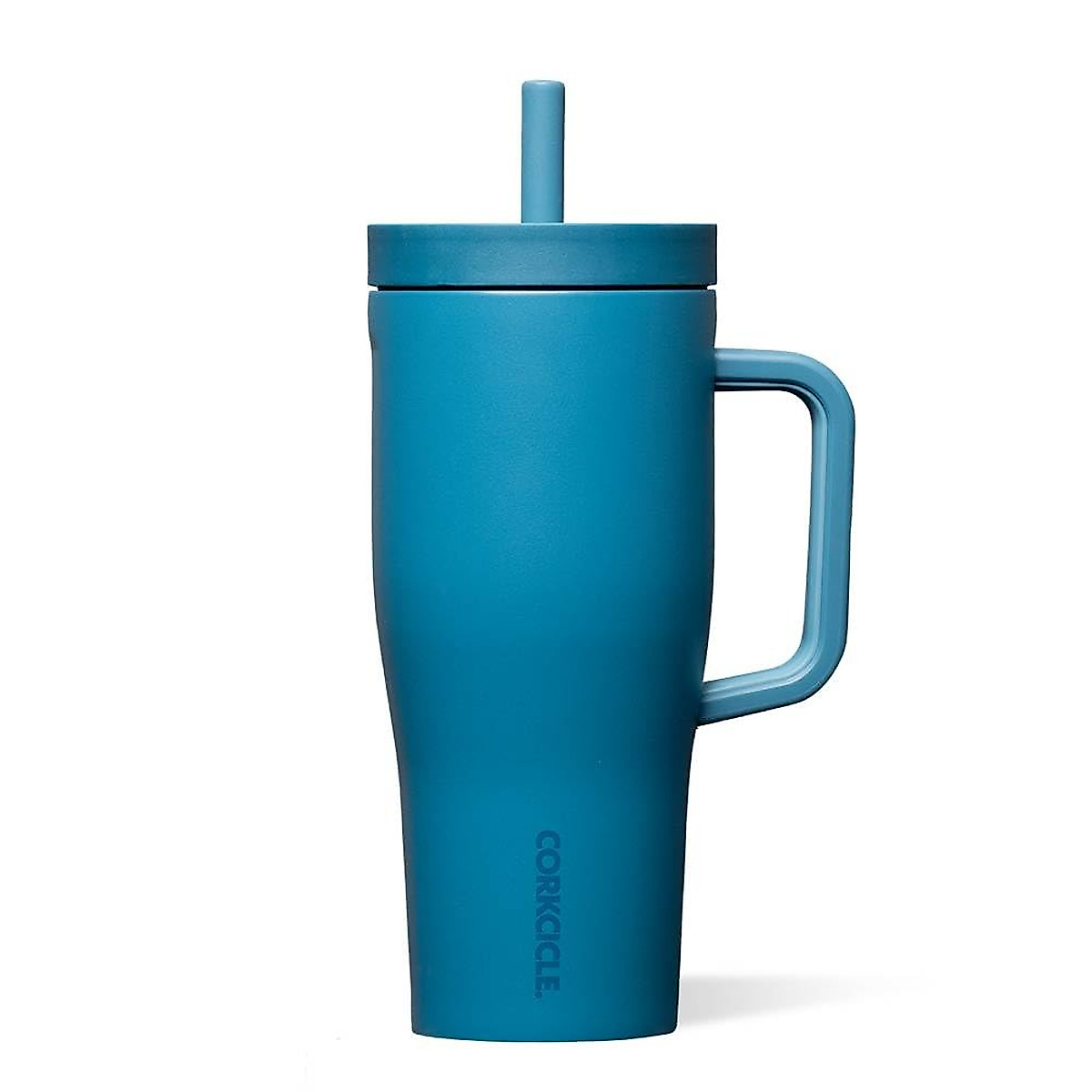 Corkcicle Cruiser Insulated Tumbler with Handle & Straw, North Shore, 22 oz – 100% Leakproof Cupholder Friendly Water Bottle Keeps Drinks Cold 20hrs