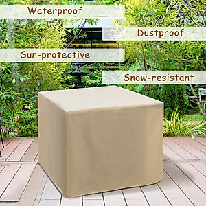 HAPPYGRILL Propane Gas Fire Pit Table Outdoor Patio Gas Burner Stove Fire Table, 50,000 BTU Propane Fire Pit Table with Lid