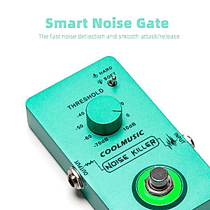 COOLMUSIC C-CS02 Noise Guitar Effect Pedal, Noise Killer Guitar Pedal Noise Suppressor Effect 2 Modes for Electric Guitar and Bass True Bypass