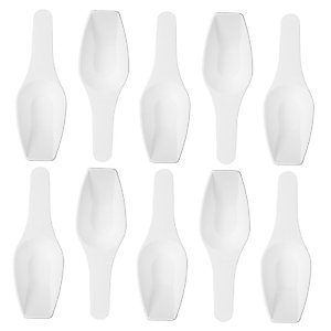ROMISBABA 10pcs Weighing Spoon Plastic Weighing Sample Scoop Ice Scooper Popcorn Scooper Plastic Scoop Ice Scoop Plastic Ice Cube Scoop for Freezer Bin Plastic Spoons Scoop Shovel White Pp
