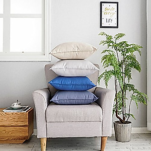 Jeanerlor 12"x20" Cotton Linen Decorative Lumber Throw Pillow Case Cushion Cover Set with Twin Needles Stitch on Edge for Father's Day,(30 x 50cm), 2 Pcs, Light Linen