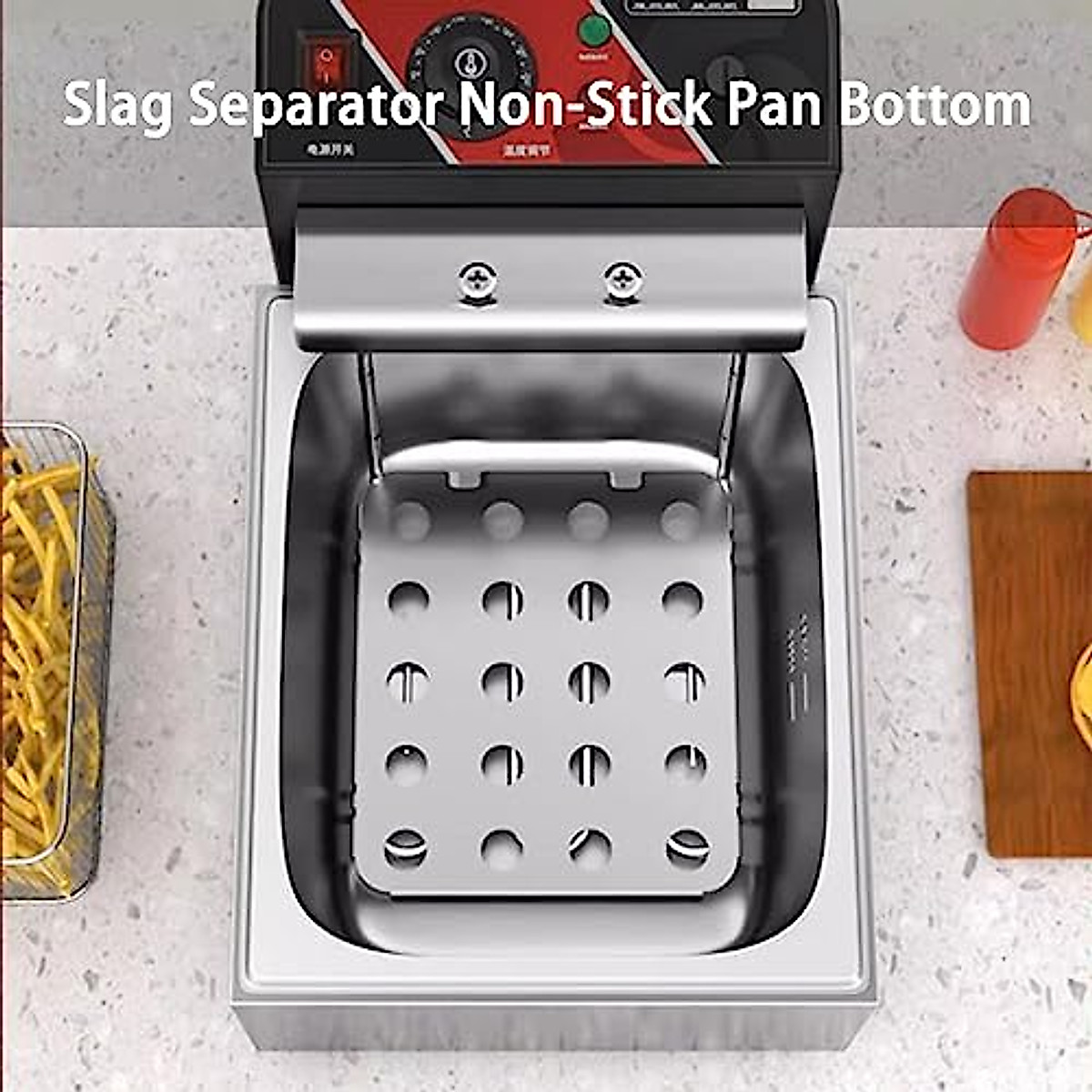 Commercial Deep Fryers, Electric Deep Fryer, Detachable Large Capacity Stainless Steel Electric Oil Fryer with Temperature Control, for Restaurant Home Kitchen (Color : 20L)