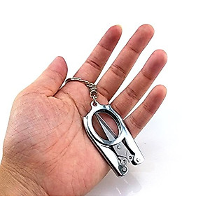 yueton 3pcs Stainless Steel Folding Travel Scissors Cutter with Key Ring