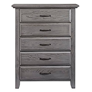 Soho Baby 44035530 Chandler Premium 5-Drawer Dresser Chest, Wire Brush Graphite Gray Finish