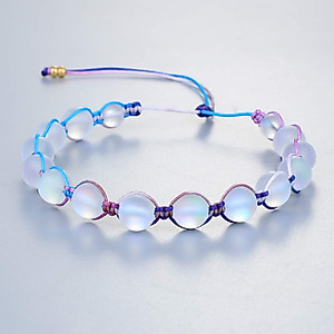 KELITCH Women Moon-Stone Beaded Bracelets Colorful Crystal Strands Bracelets Beach Bracelets Bangles Jewelry