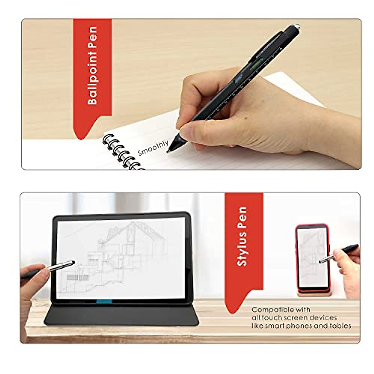 Gifts for Men,Stocking Stuffers Gifts for Men,Cool Gadgets for Men,Father' Day Gifts for Dad from Daughter Son Wife,Gifts for Dad with LED Light Stylus Bottle Opener Ruler Screwdriver