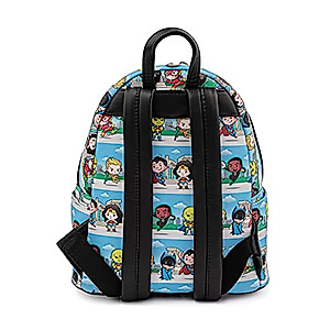 Loungefly DC Comics Superheroes Chibi Lineup Womens Double Strap Shoulder Bag Purse