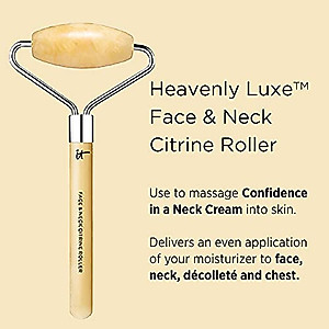 IT Cosmetics Smooth & Tighten Skincare Set - Includes Confidence in a Neck Cream (2.6 oz) + Heavenly Luxe Neck & Face Roller - Firming Moisturizer - with Elastin, Collagen & Hyaluronic Acid