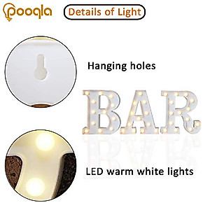 BAR - Illuminated Marquee Bar Sign - Lighted LED Marquee Word Sign - Pre-Lit Pub Bar Sign Light Battery Operated (23.03-in x 8.66-in)