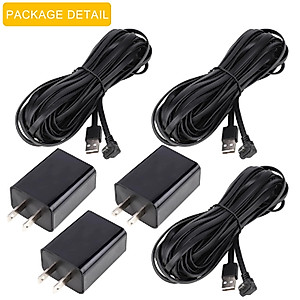 iTODOS 3 Pack 25ft/7.5m Outdoor Power Cord for Blink Outdoor (3rd Gen) XT3,Blink Outdoor 4(4th Gen)/Blink XT XT2 Camera with Adapter,Weatherproof Power Cable,Charging Cable Charger for Blink Outdoor