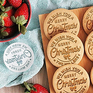 2024 Personalized Christmas Cookie Stamp Christmas Cookie Mold With Your Name 3d Raised Design Merry Christmas Personalized Cookie (Design-A)