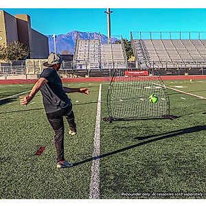 PowerNet Carli Lloyd Rebounder Training Net for Soccer, Lacrosse, Baseball, Softball | Angled Multi-Sport Rebound Pitchback Net | Portable Dual Practice Surface