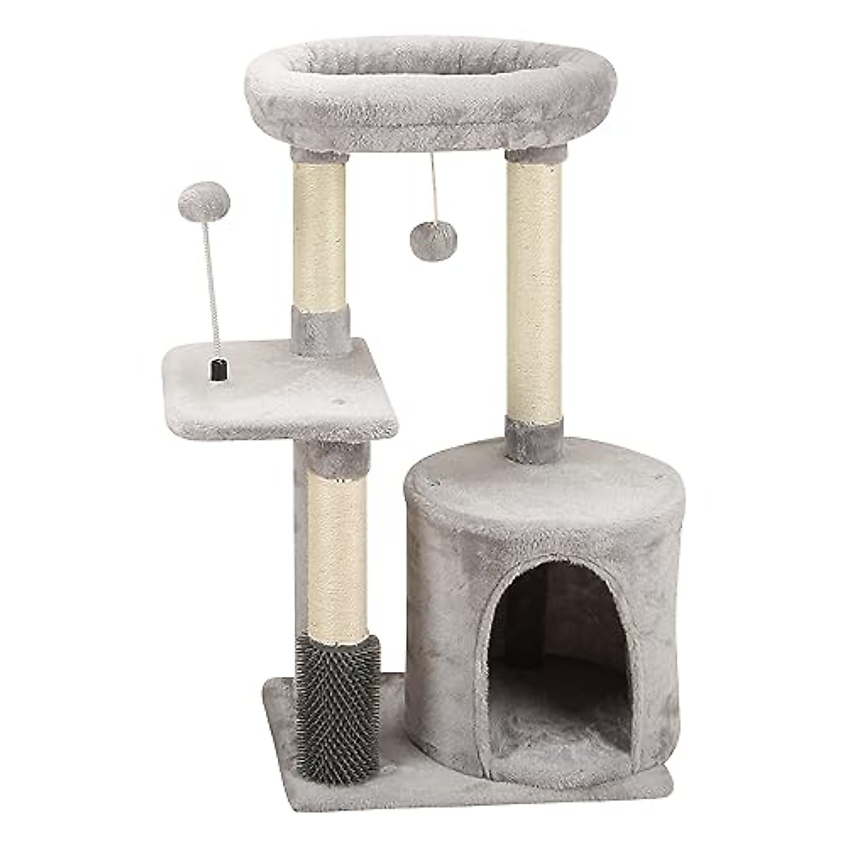 MIAO PAW 16Cat Tree Tower for Indoor Cats - Condo with Sisal Scratching Posts，Jump Platform Cat Furniture Activity Center Play House Bed Grey