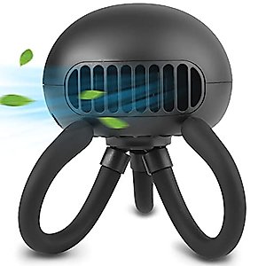 Stroller Fan Portable Bladeless Fan ​Mini Handheld Fan with Flexible Tripod Clip on Stroller Fan 3 Speeds Rechargeable Battery Operated Fan for Stroller, car Seat, Crib, Bike and Desktop (black)