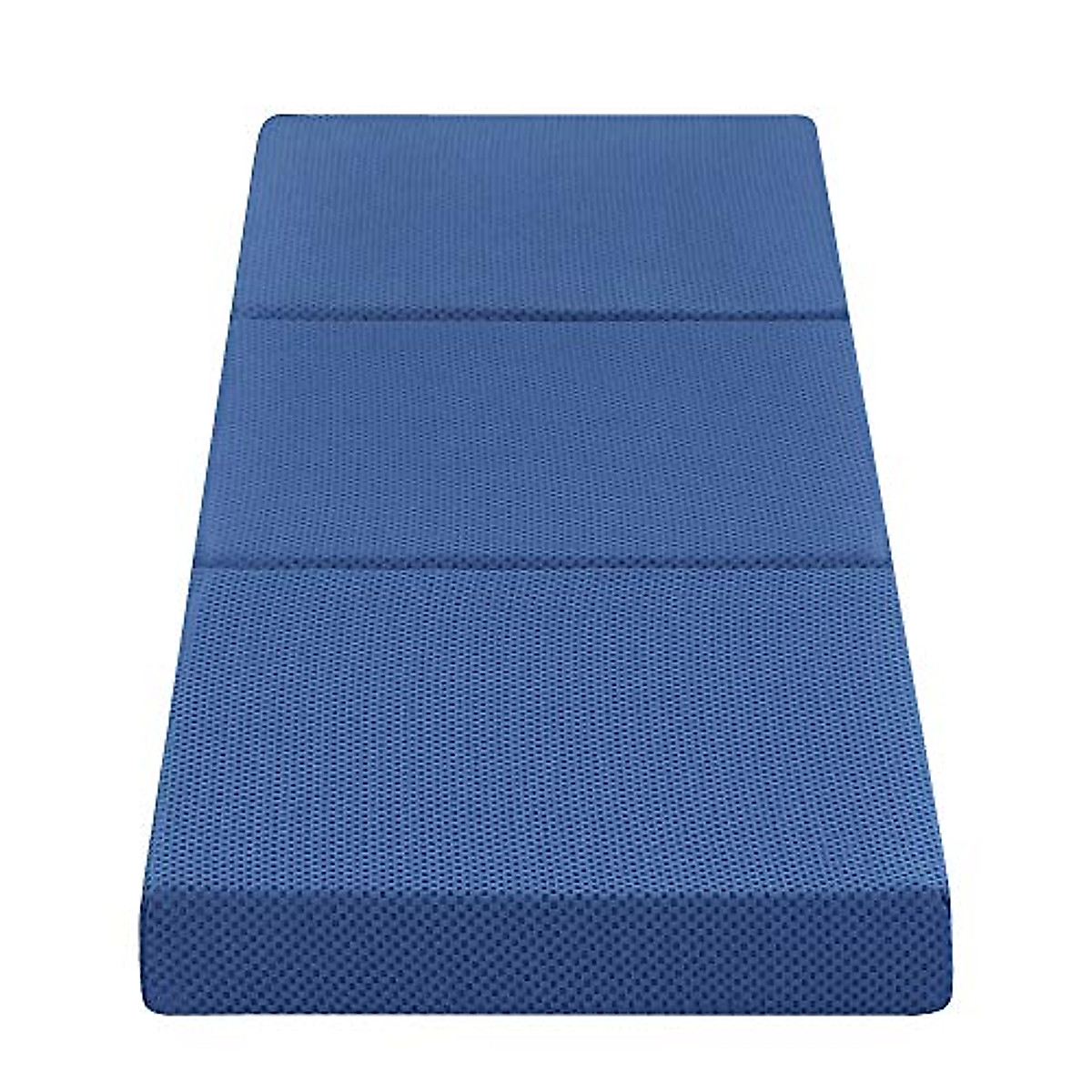 Olee Sleep Tri-Folding Memory Foam Topper, 4 inch, Blue
