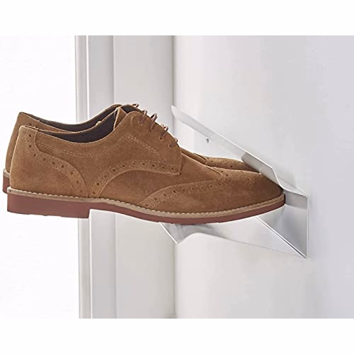 j-me Horizontal Shoe Rack – Wall Mounted Shoe Rack Organizer Keeps Shoes, Boots, Sneakers & Heels Off The Floor. A Modern Shoe Organizer For Your Entryway or Closet. (White - 28 inches)