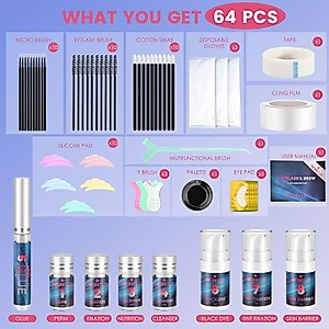 Lash Lift Kit Eyelash Lift Kit - 2024 4 in1 Eyelash Perm suit & Brow Lamination Kit - Ultra-Luxury Professional Lash Perm Kit - DIY Eyelash Eyebrow Curling Set for Salon Home (Black)