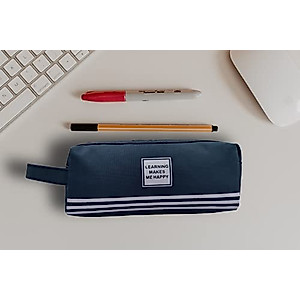 KDWDWLL Pencil Case Big Capacity Pencil Pouch 2 Compartments Pen Case Desk Organizer Marker Simple Stationery Bag Pencil Holder for Teen Girls Boys Kids (Gray)