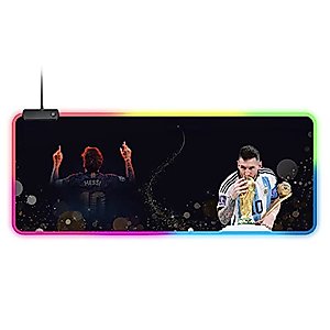 Champion World Cup RGB Soft Gaming Mouse Pad Large Oversized Glowing Led Extended Mousepad Non-Slip Rubber Base Computer Keyboard Pad Mat