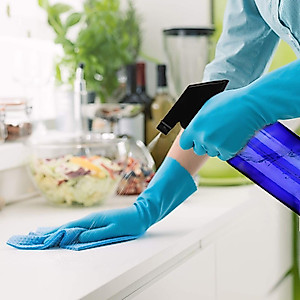 Chef's Star Glass Spray Bottles for Cleaning Solutions, Plants, and Hair, Empty Refillable Misting Spritzer with 2 Adjustable Spray Settings, 16 Oz, Pack of 2, Blue