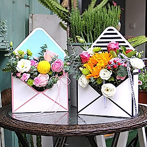 BBJ WRAPS Flower Arrangement Boxes Floral Envelop Box Premium Mixed Style Florist Bouquet Packaging, Perfect for Florists and DIY Lovers, 5 Counts 8x2.8x5.7 Inch (Assorted 5 Patterns)