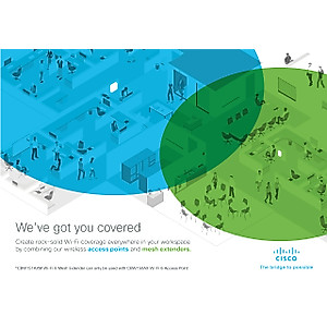 Cisco Business 151AXM Wi-Fi 6 2x2 Mesh Extender - Wall Outlet, 3-Year Hardware Protection (CBW151AXM-B-NA) | Requires Cisco Business 150AX Access Points
