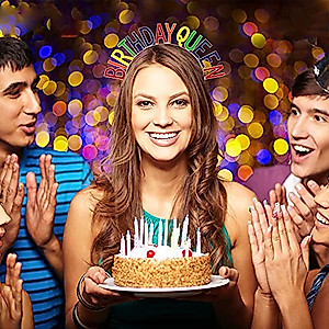 Birthday Crown Birthday Queen Birthday Sash for Women Birthday Headband Happy Birthday Queen Crown for Girls & Woman Fall Birthday Girl Tiara Headband Colorful